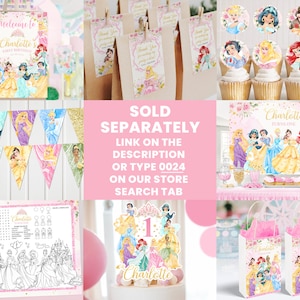 Princess Party Favors Template, Princess Treats Template, Princess Chip ...