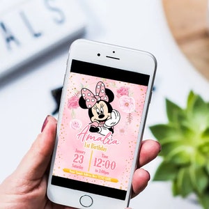 Minnie Mouse Invitation, Minnie Mouse Digital Invitation, Minnie Mouse ...