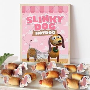 Toy Story Girl Hot Dog Sign, Toy Story Slinky Dog Hot Dog Sign, Toy ...