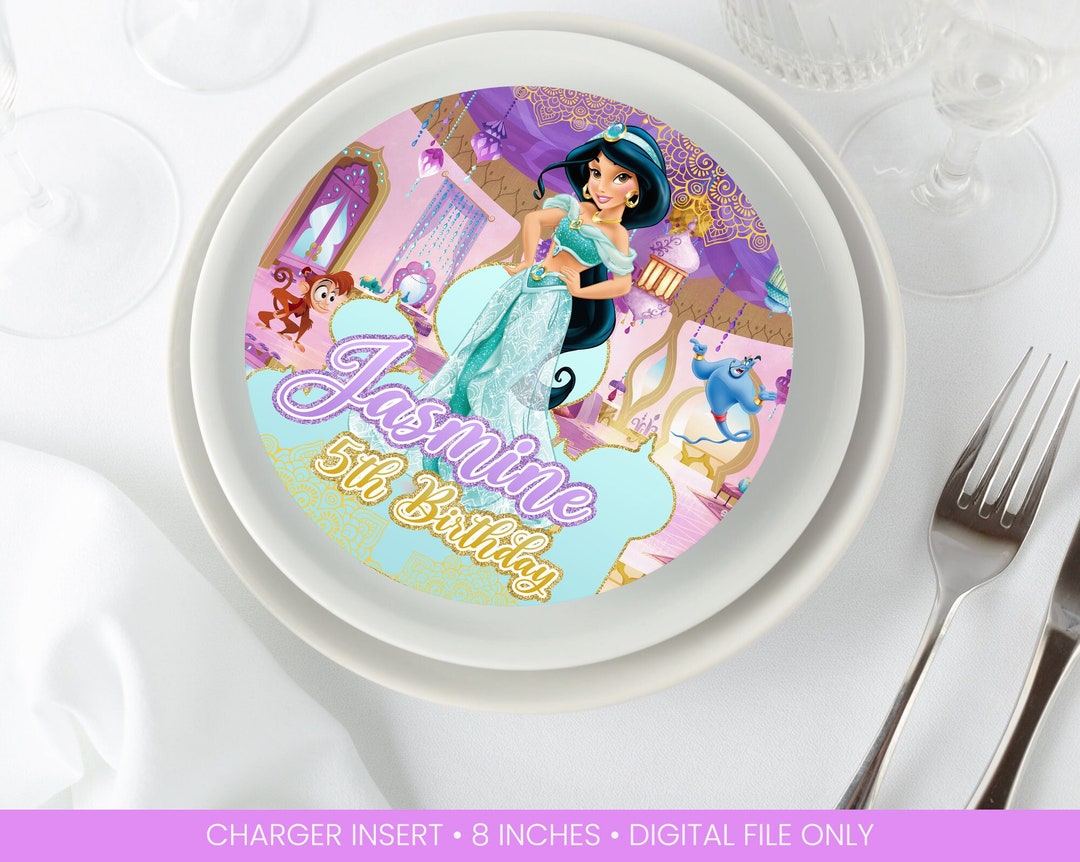 Princess Jasmine Charger Plate Insert Princess Jasmine Plate - Etsy