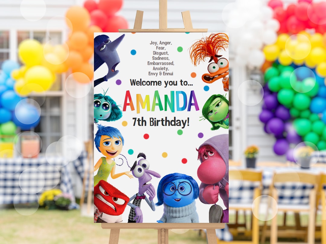 Inside Out Welcome Sign, Inside Out Editable Welcome Sign, Inside Out ...