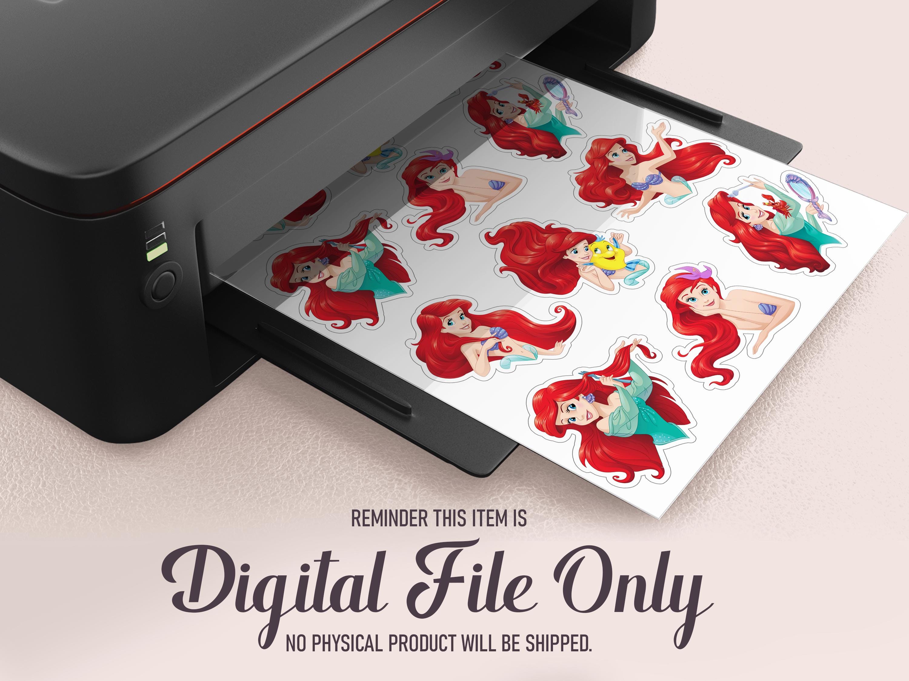 Little Mermaid Ariel Cupcake Topper, Little Mermaid Ariel Printable ...