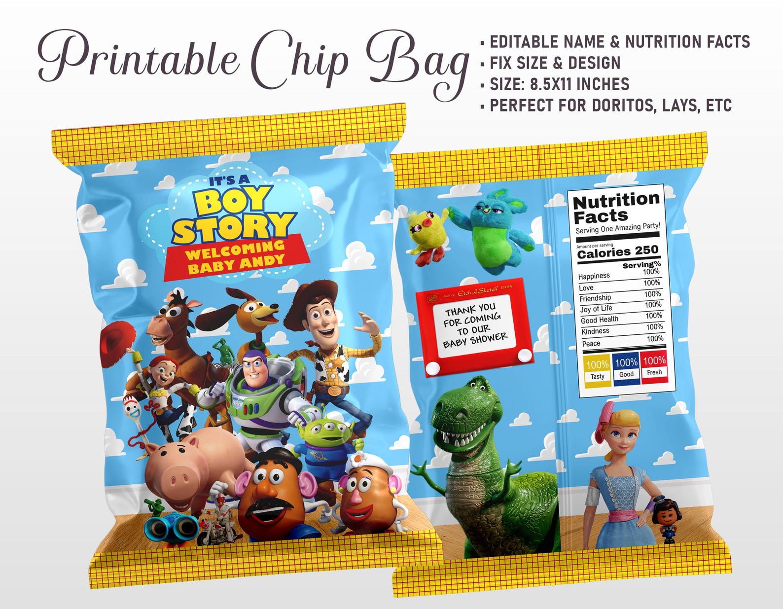 Toy Story Baby Shower Chip Bag Label (digital File) 0040 - Etsy