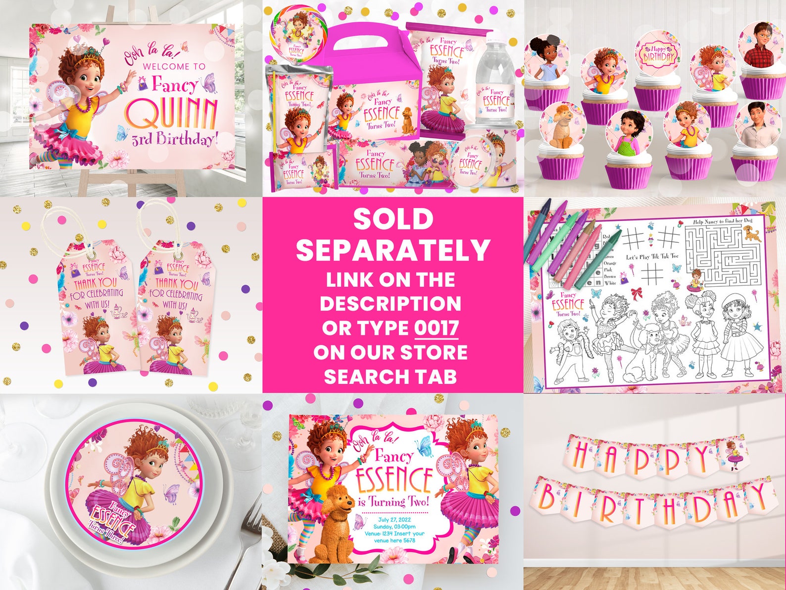 Fancy Nancy Backdrop Fancy Nancy Banner Fancy Nancy DIGITAL - Etsy