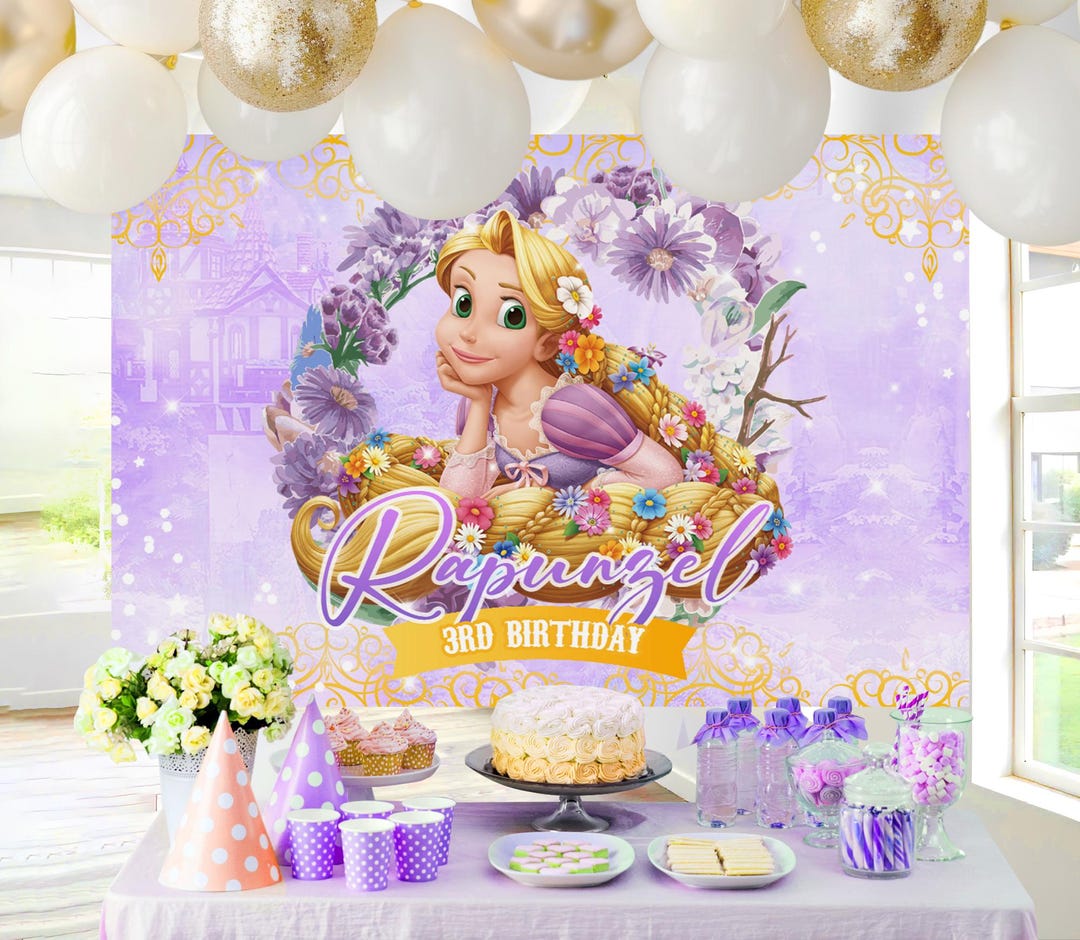 Tangled Rapunzel Backdrop, Tangled Rapunzel Banner, Tangled Rapunzel ...