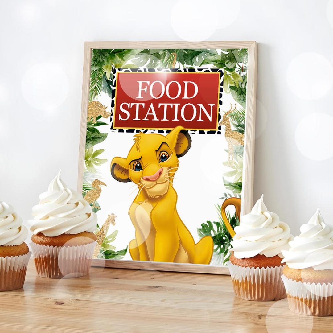 Lion King Food Station Sign, Lion King Party Signs, Lion King Signage ...