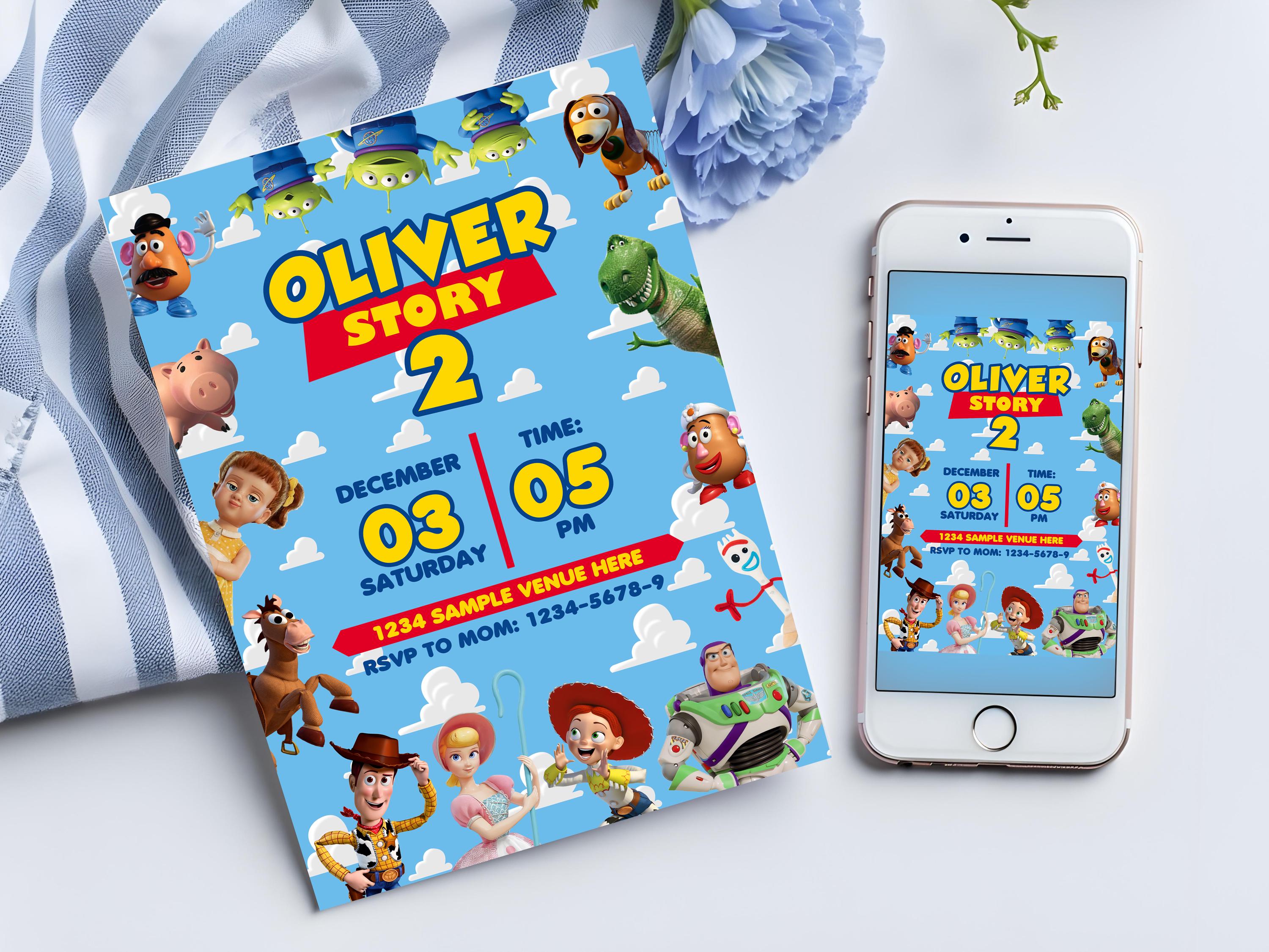 Toy Story Invitation, Toy Story Digital Invitation, Toy Story Printable ...