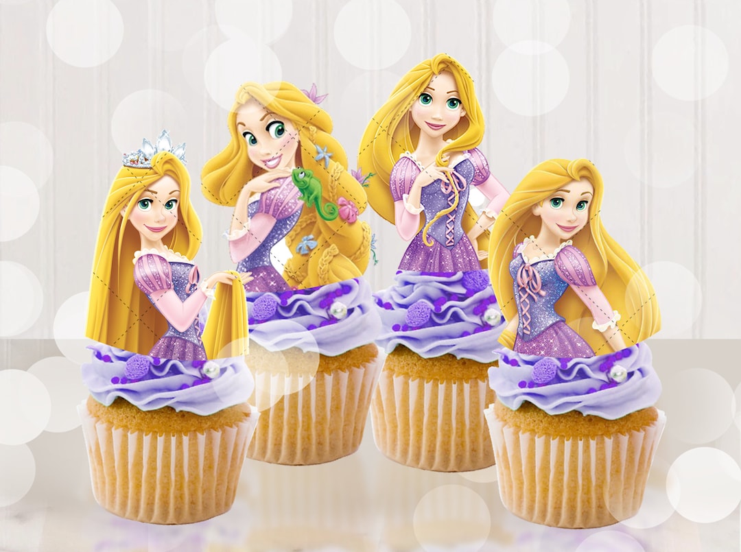 Tangled Rapunzel Cupcake Topper, Tangled Rapunzel Printable Cupcake ...