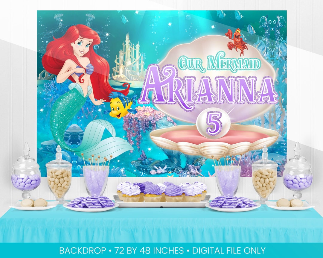 Little Mermaid Ariel Backdrop Little Mermaid Ariel Banner - Etsy