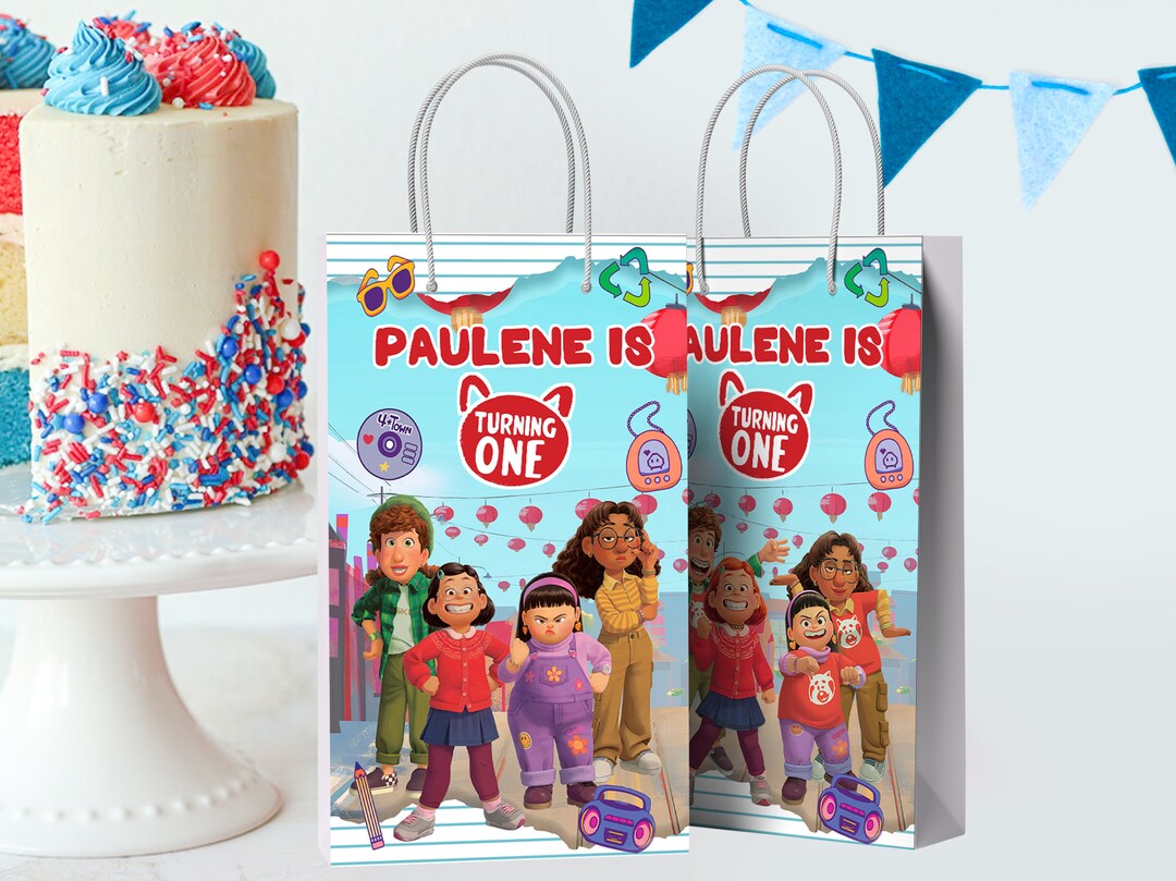 Turning Red Treat Bag Label, Turning Red Paper Bag Label, Turning Red ...