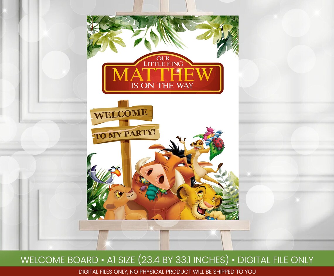 Lion King Welcome Banner Lion King Welcome Board Lion King - Etsy