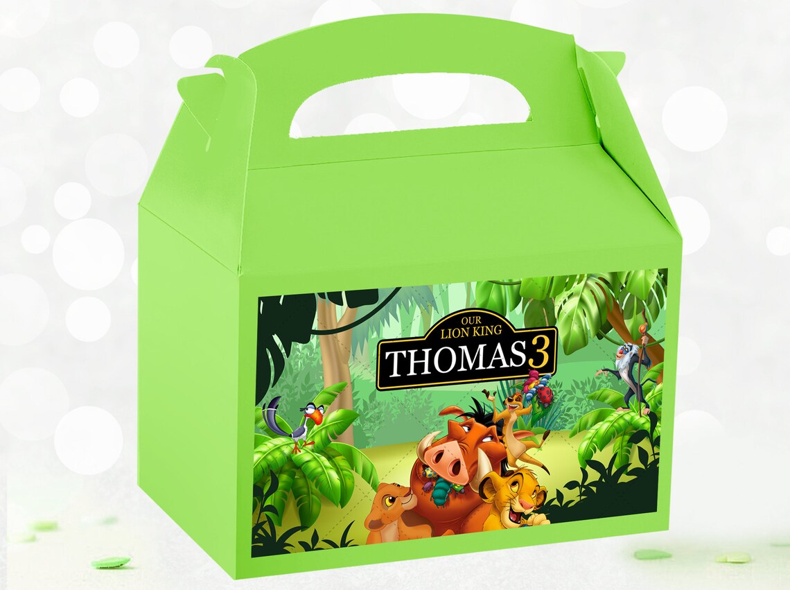 Lion King Gable Box Label, Lion King Treat Box Label, Lion King Treat ...