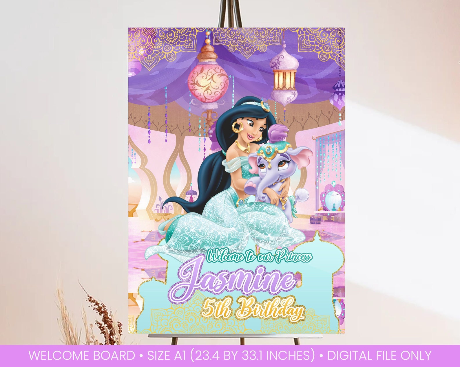 Princess Jasmine Welcome Sign Princess Jasmine Welcome Board - Etsy