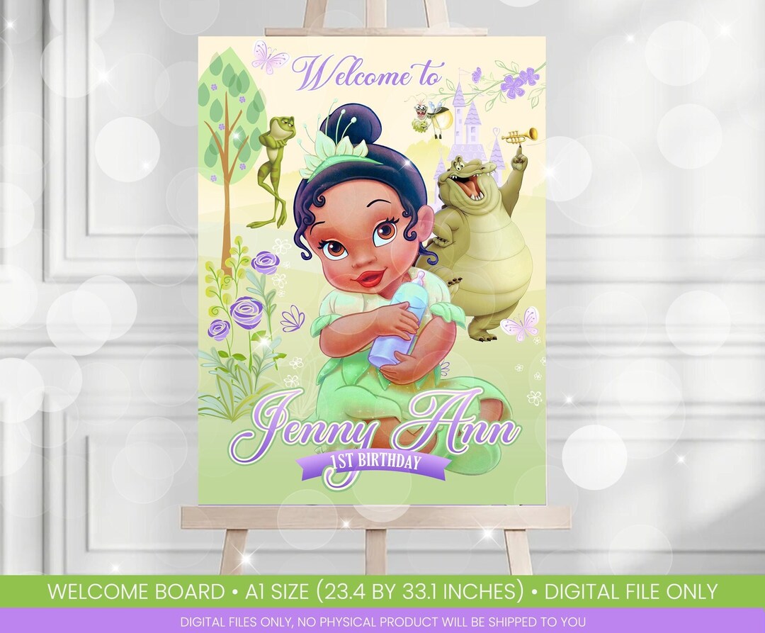 Baby Tiana Welcome Sign Princess Tiana Welcome Board - Etsy