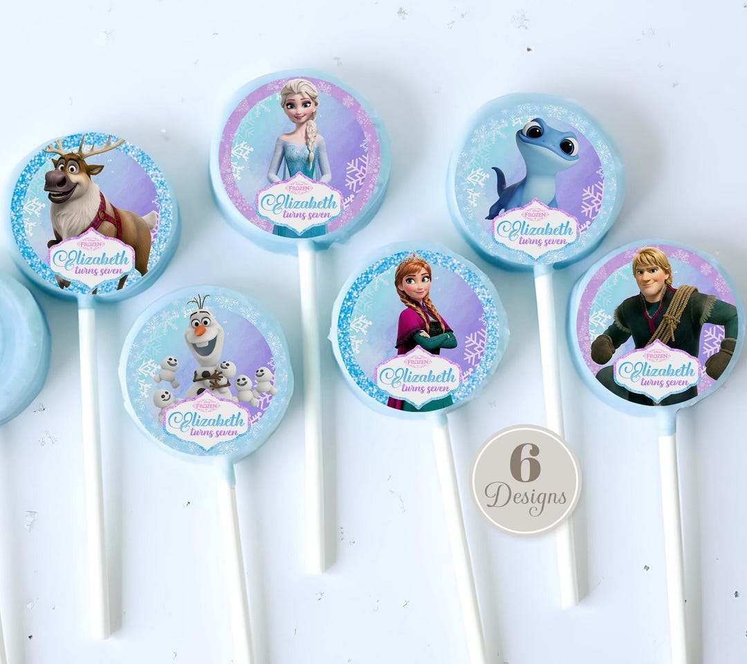 Frozen Lollipop Label, Frozen Circle Label, Frozen Lollipop Label ...