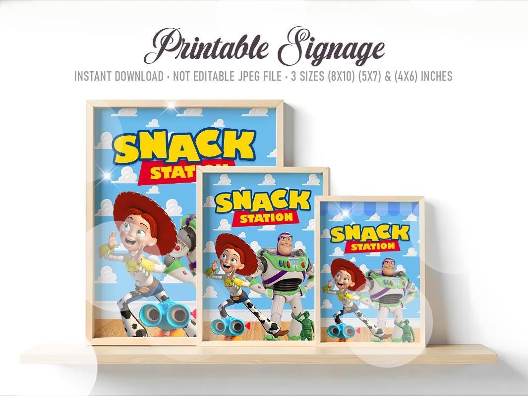 Toy Story Snack Station Signage, Toy Story Snack Station Sign, Toy ...