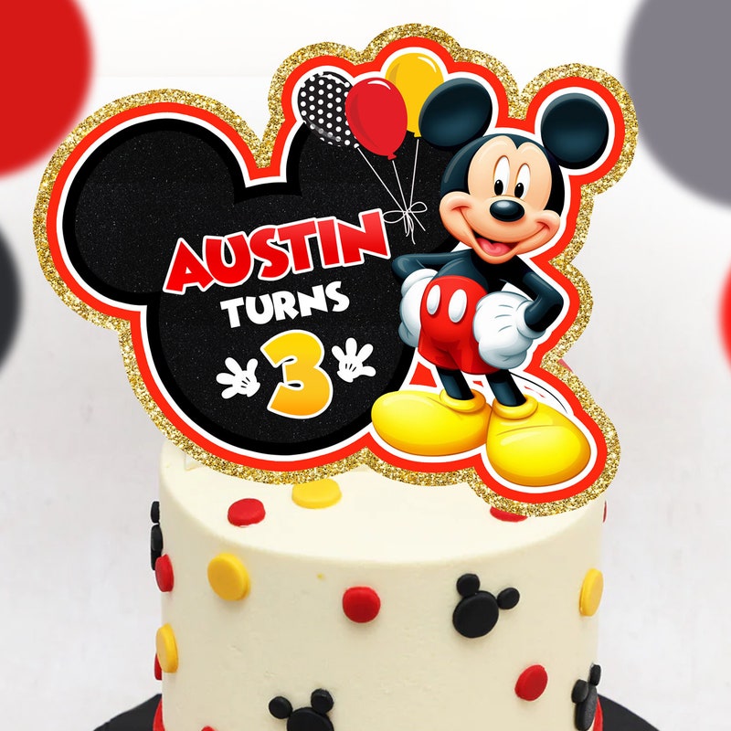 Mickey Mouse Cake Topper - Etsy