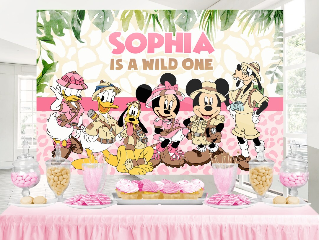 Mouse Safari Pink Backdrop, Mouse Safari Pink Banner, Mouse Safari Pink ...