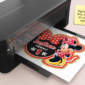 Minnie Mouse Red Cake Topper, Minnie Mouse Red Birthday Cake Topper ...