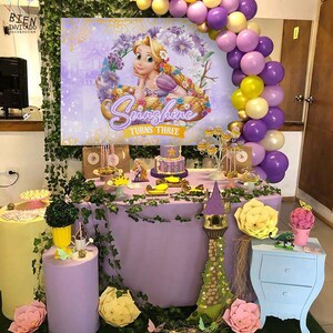 Tangled Rapunzel Backdrop, Tangled Rapunzel Banner, Tangled Rapunzel ...