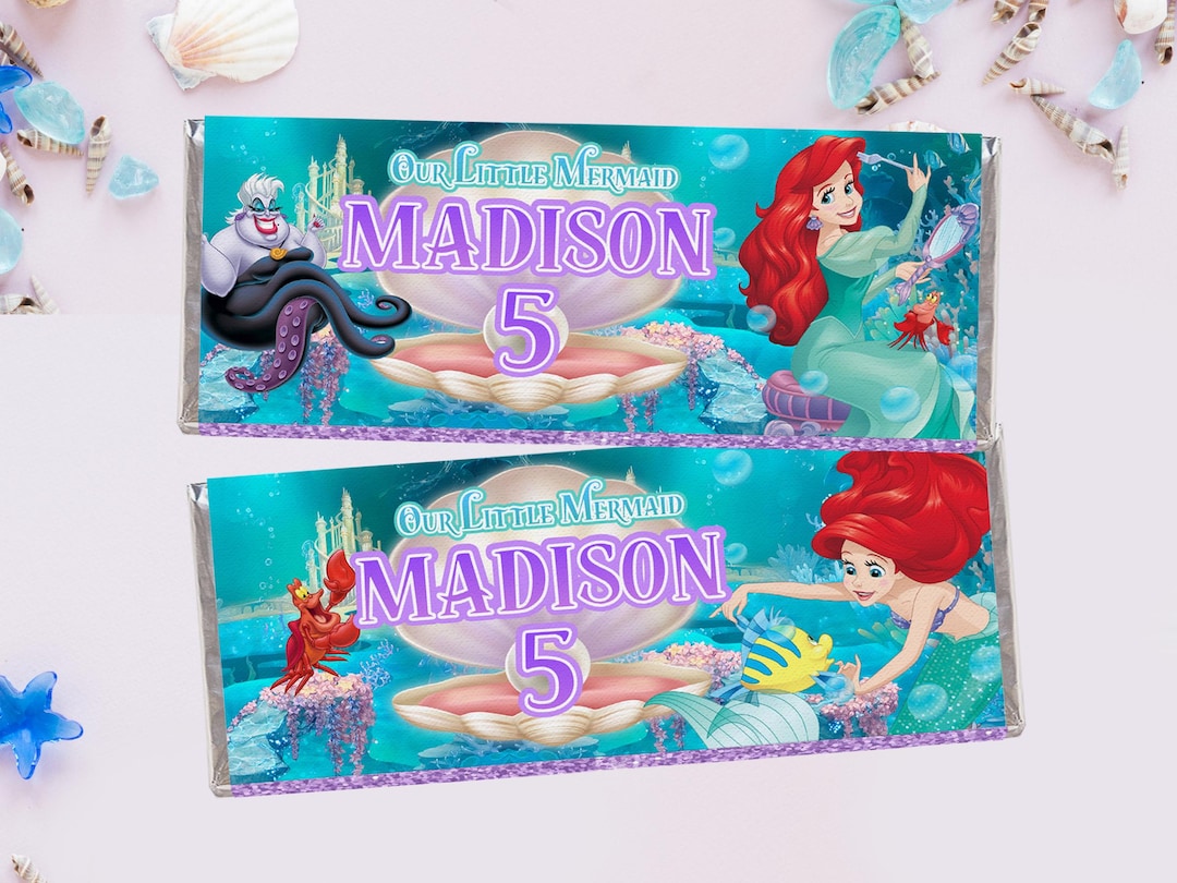 Mermaid Ariel Candy Bar Wrapper, Party Favors (digital File) 0027 - Etsy