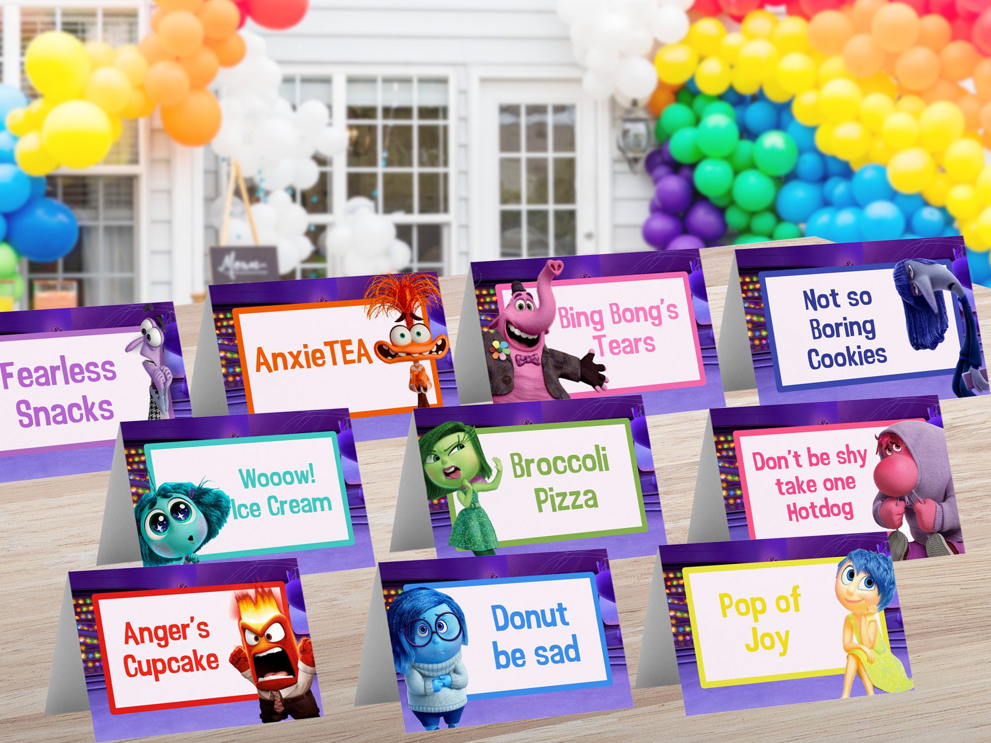 Inside Out Food Tent Labels, Party Decoration (PDF File) 0045 - Etsy
