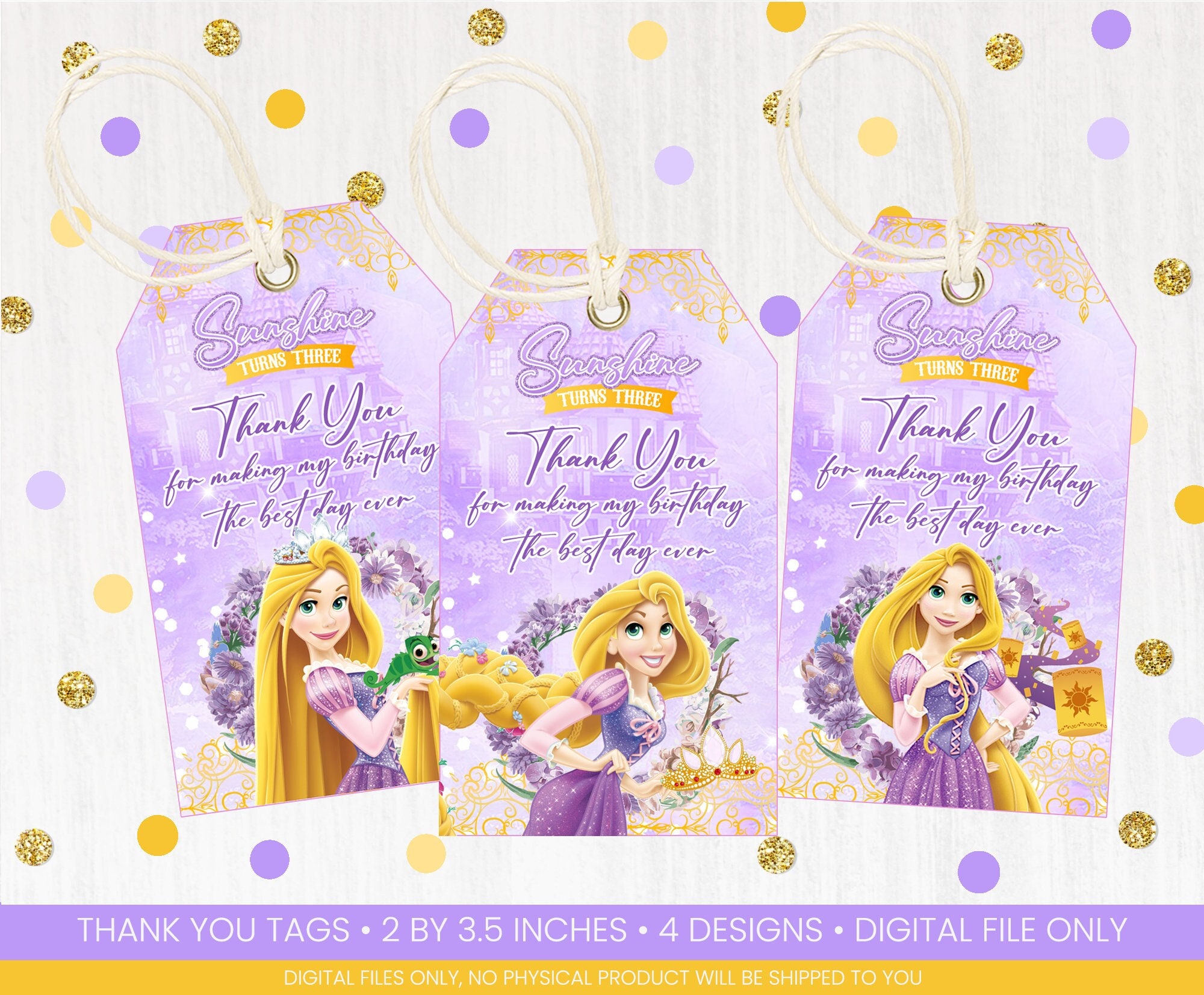 Tangled Rapunzel Thank You Tags Tangled Rapunzel Giveaway - Etsy UK