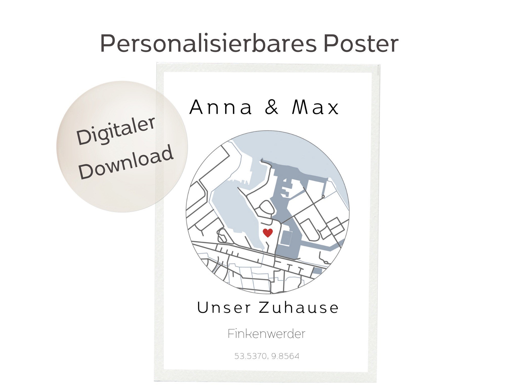 Personalized Map, Poster, Coordinates, Gift, Special Place, Wedding ...