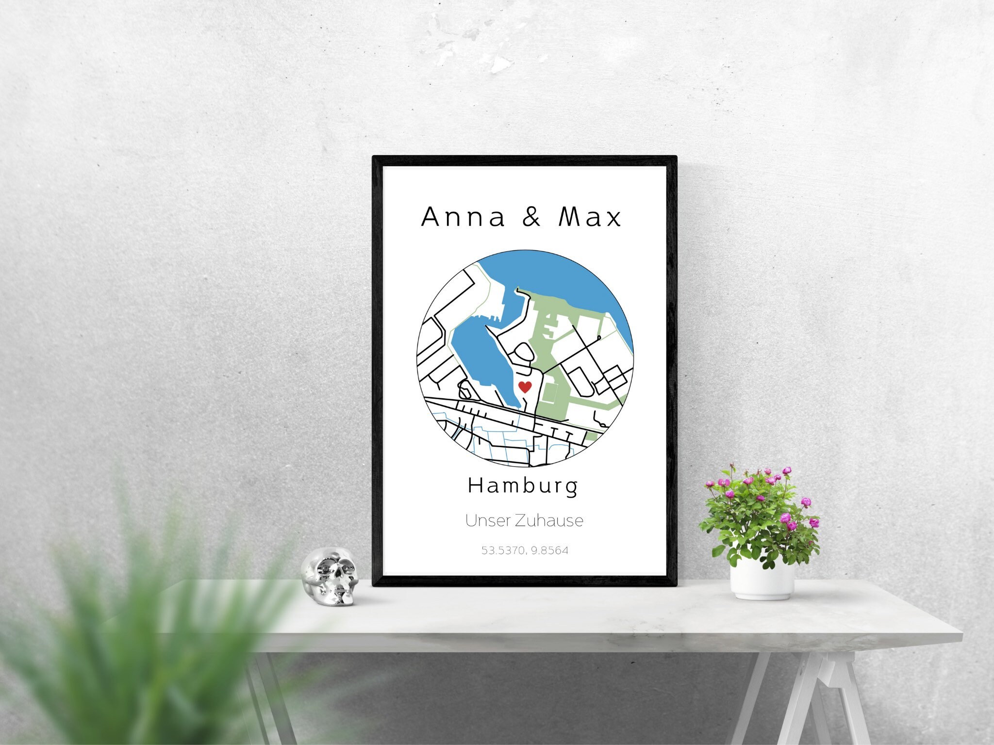 Personalized Map, Poster, Coordinates, Gift, Special Place, Wedding ...