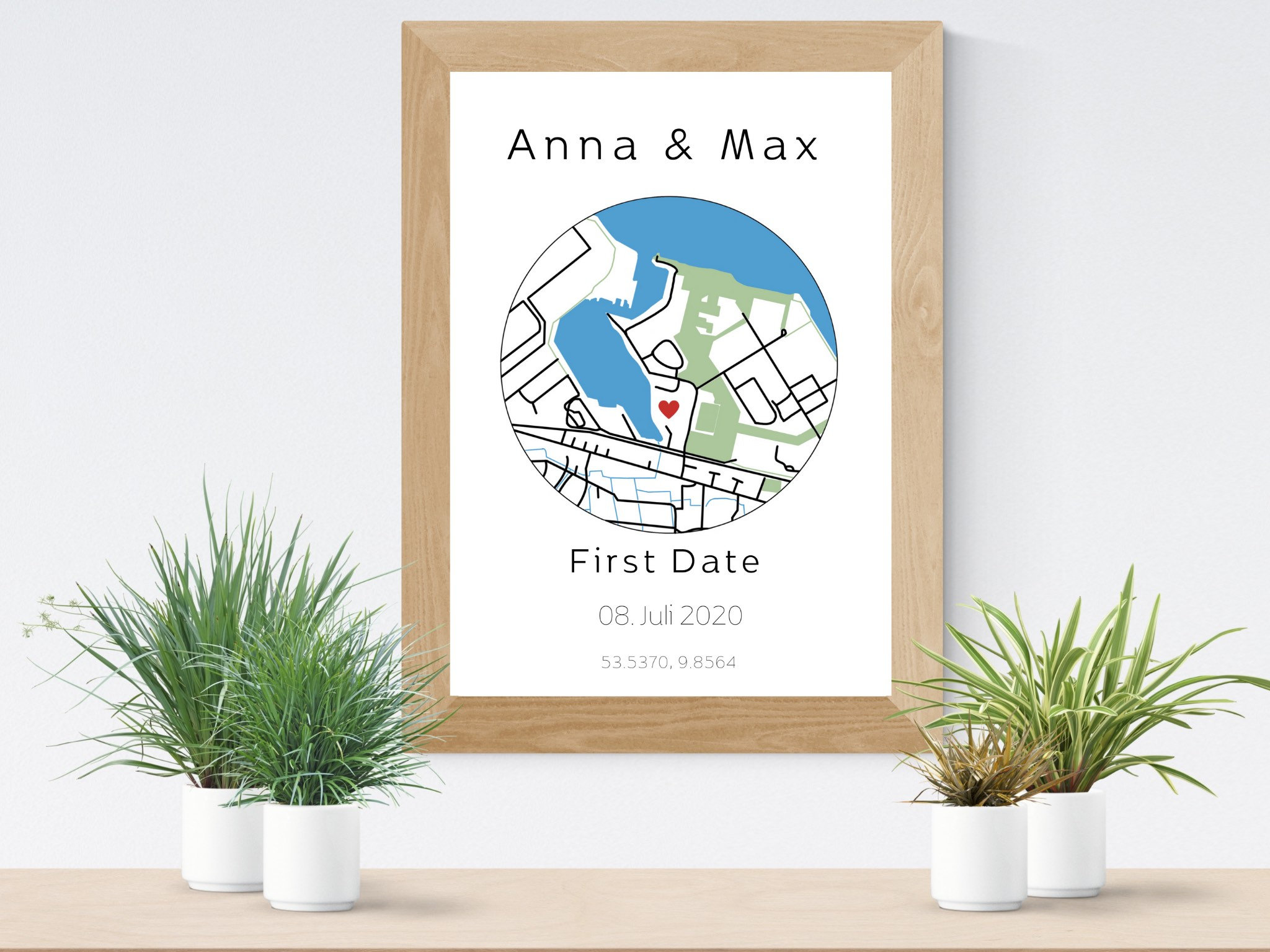 Personalized Map, Poster, Coordinates, Gift, Special Place, Wedding ...