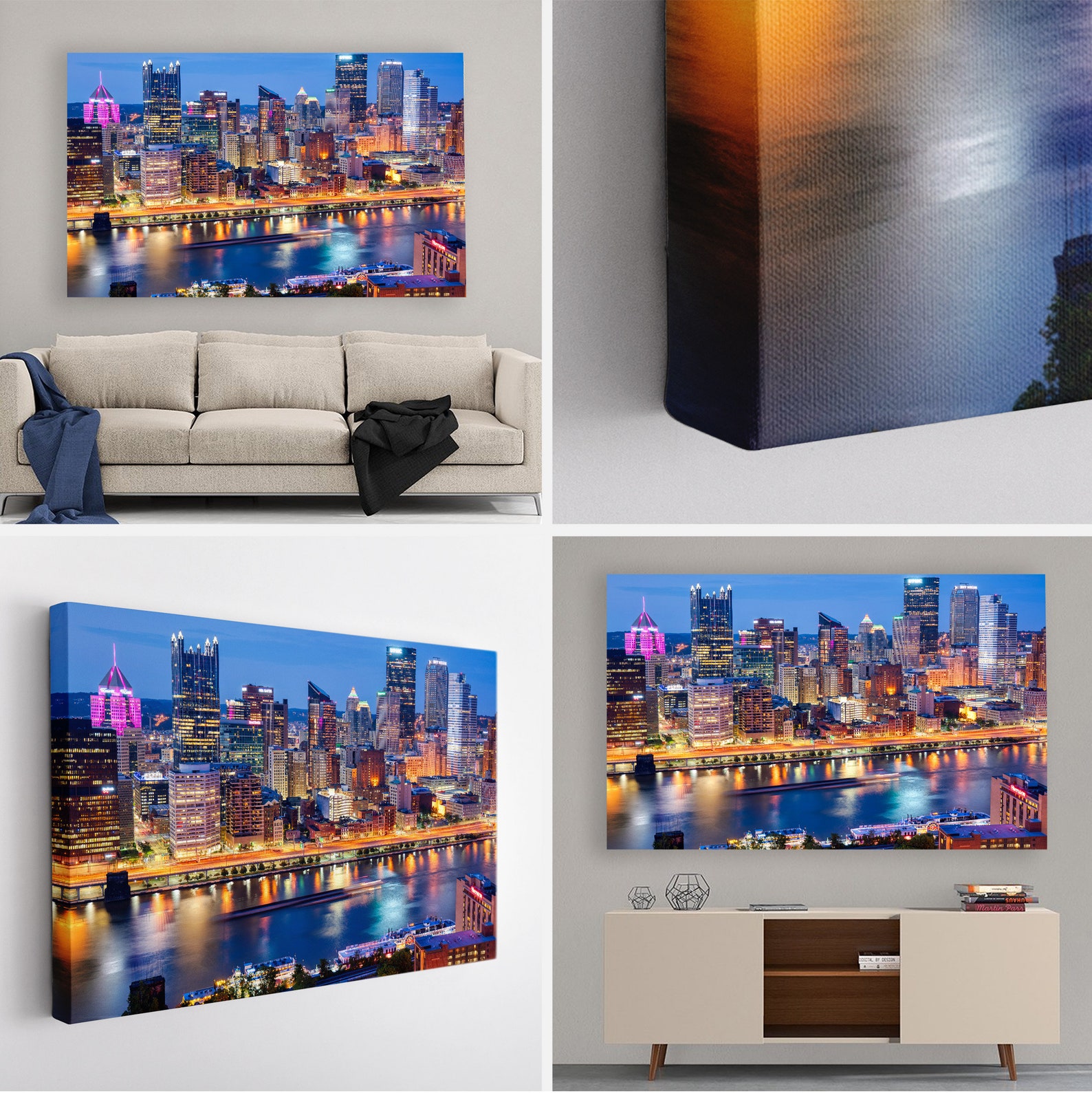 Pittsburgh Canvas Print, Pittsburgh Wall Art, Large Pittsburgh Print - Etsy