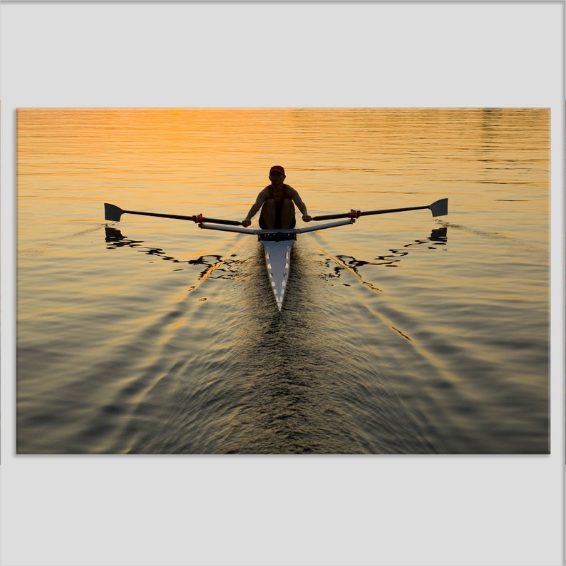 Rowing Wall Art, Rowing Canvas Print, Water Sports Wall Decor, Rower ...