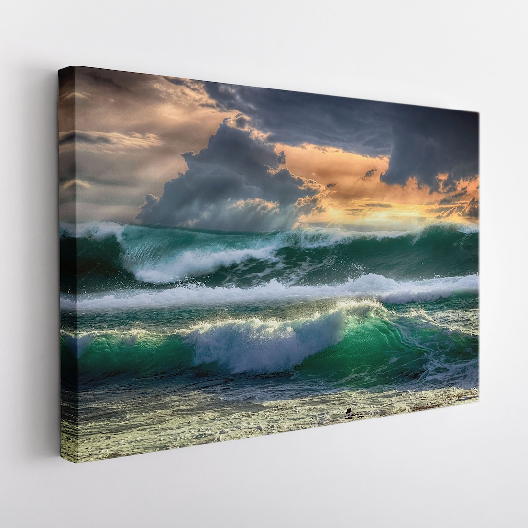 Ocean Canvas Art, Ocean Wall Art, Sea Waves Canvas Print, Nature ...
