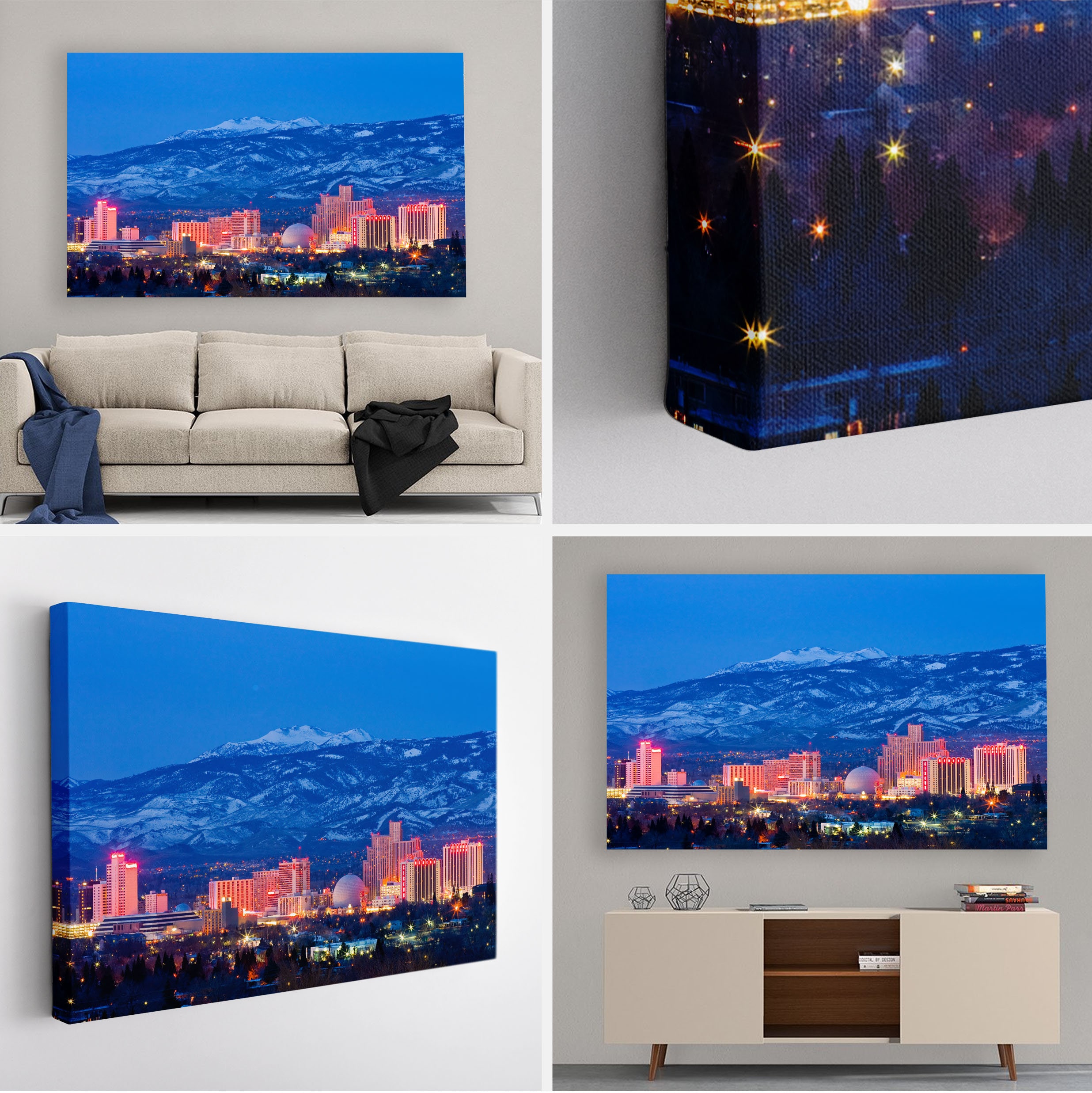 Reno Canvas Print, Reno Wall Art, Large Reno Skyline, Nevada - Etsy