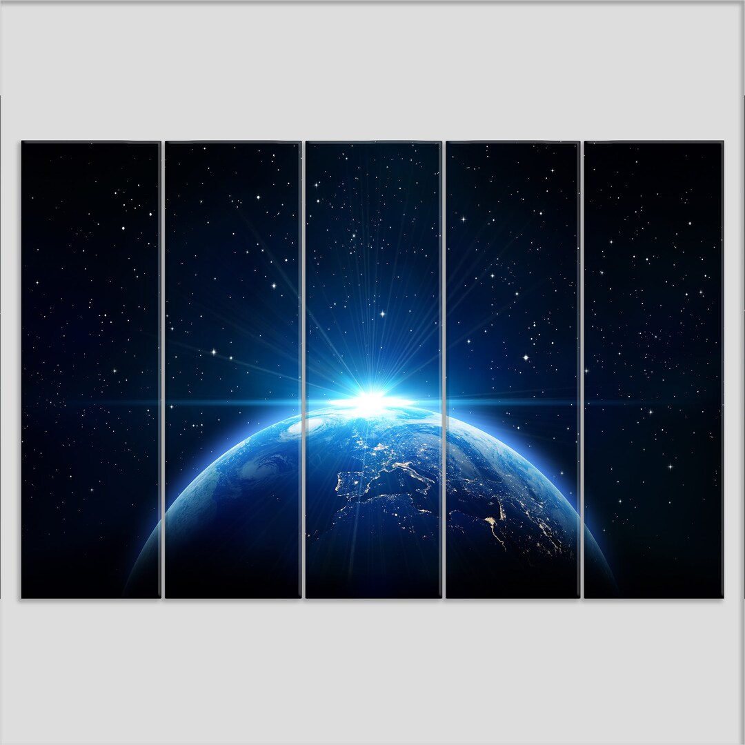Planet Earth Canvas Print, Space Canvas Art, Galaxy Wall Art - Etsy