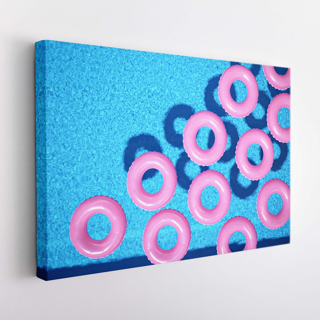 Swim Rings in Swimming Pool Canvas Print, Abstract Swimming Pool Print ...