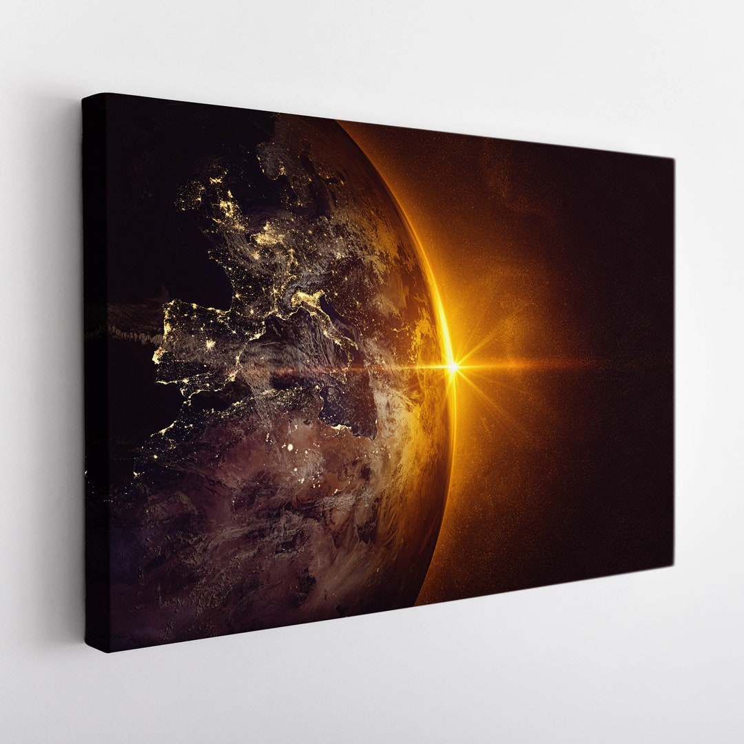 Planet Earth Canvas Print, Space Canvas Art, Universe Wall Art, Space ...