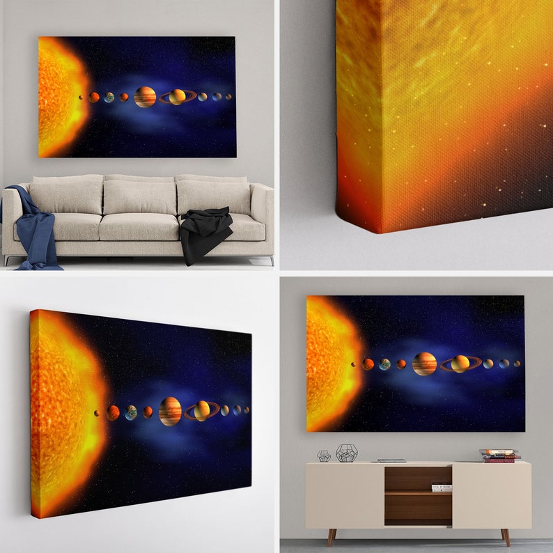 Solar System Canvas Print Space Canvas Art Universe Wall - Etsy Canada