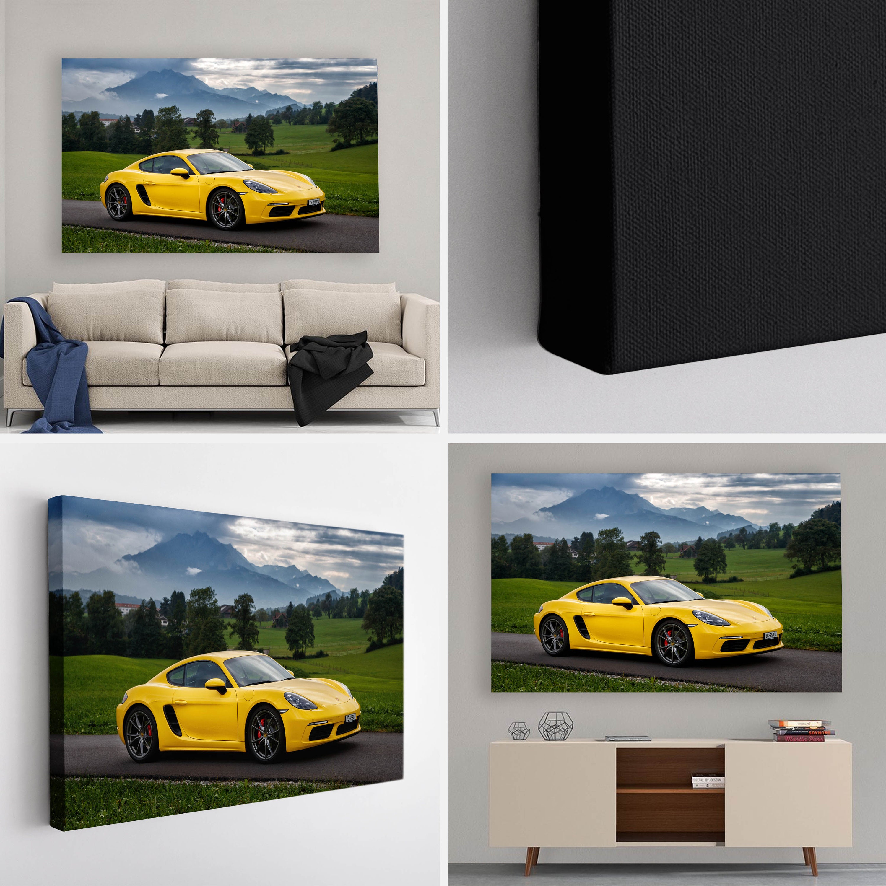 Porsche Cayman S Canvas Print, Porsche Wall Art, Sport Car Print ...