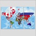 World Map With Flags of the Countries Canvas Print, World Map Wall Art ...