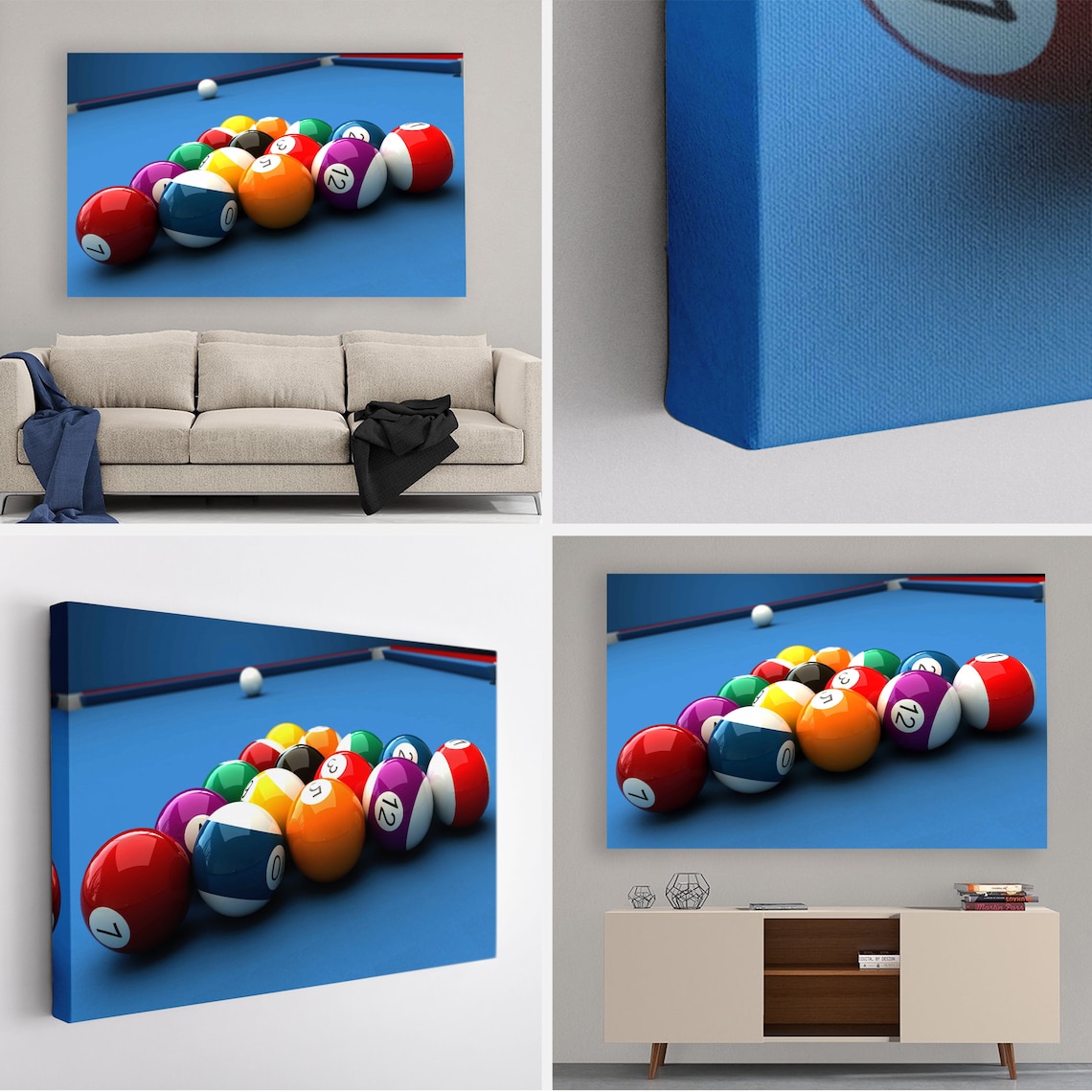 Billiards Canvas Print, Billiards Wall Art, Billiard Room Decor, Man ...