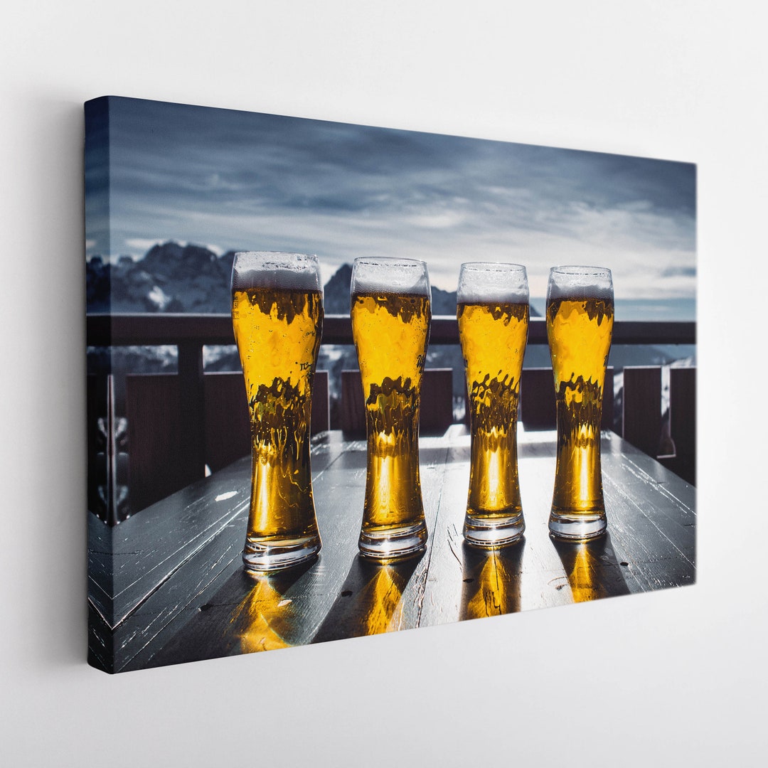 Beer Wall Art, Beer Canvas Print, Kitchen Wall Art, Beer Pub Wall Decor ...