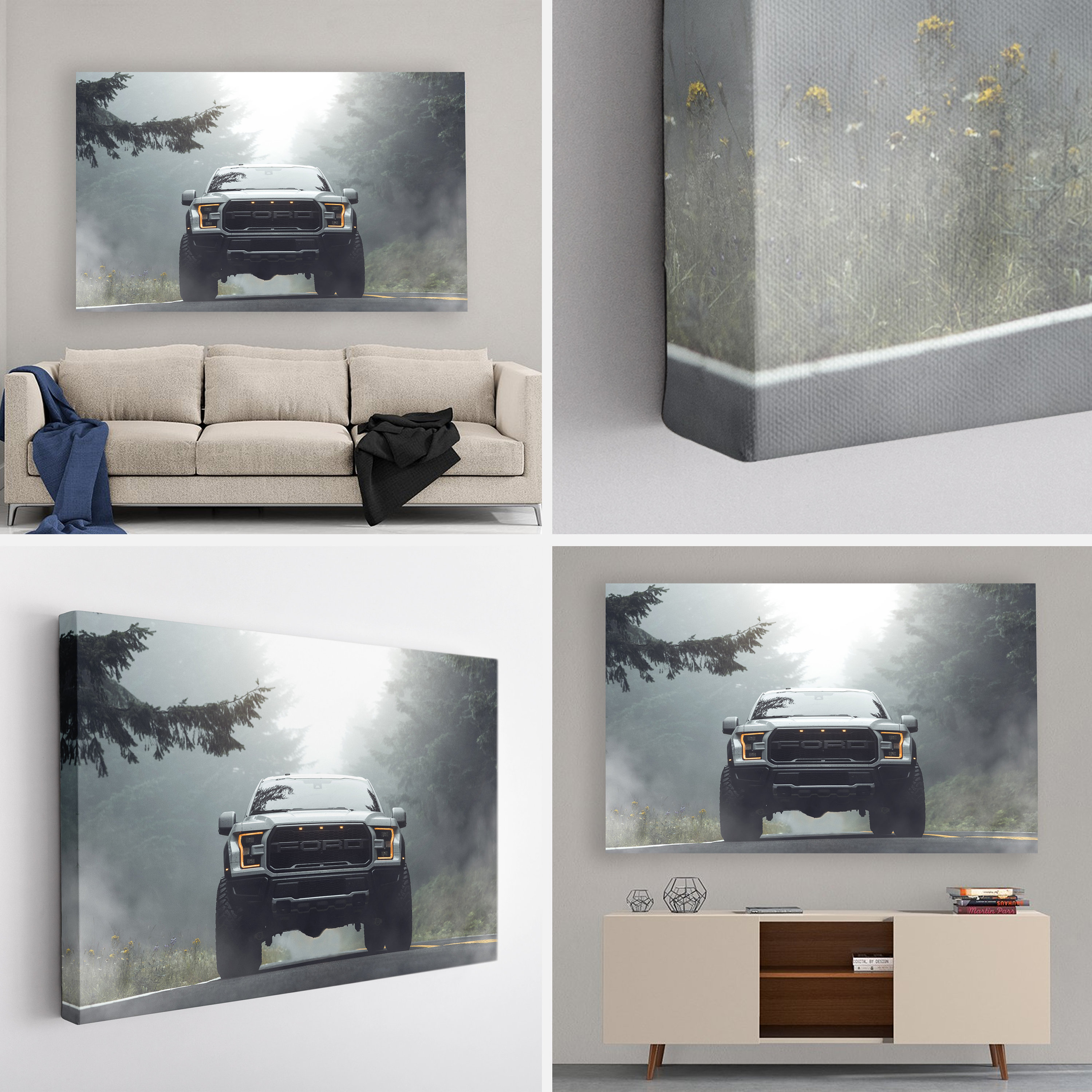 Ford F-150 Raptor Wall Art, Ford Canvas Print, Sport Car Print, Ford ...