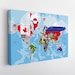 World Map With Flags of the Countries Canvas Print, World Map Wall Art ...