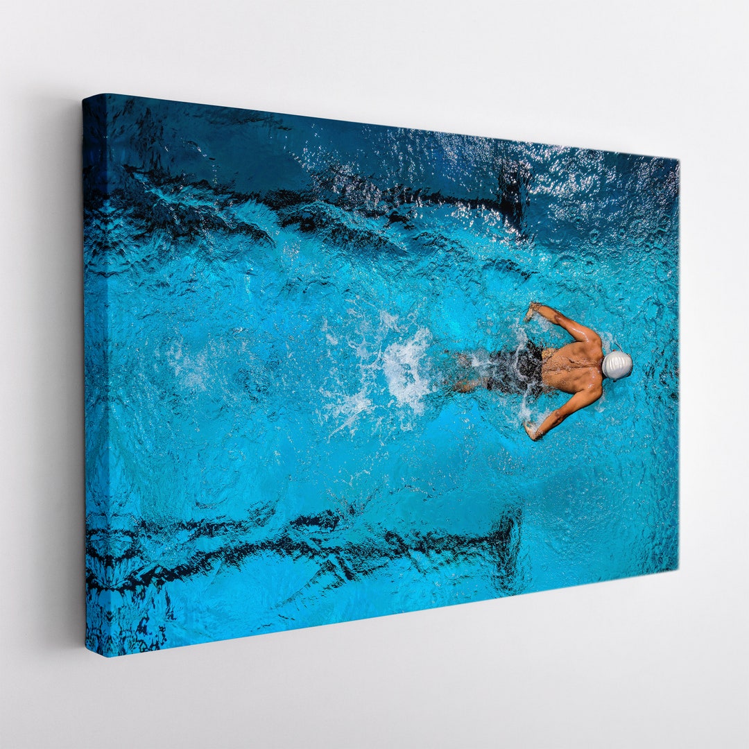 Swimming Wall Art, Swimming Pool Canvas Print, Swimmer Gift, Swimming ...