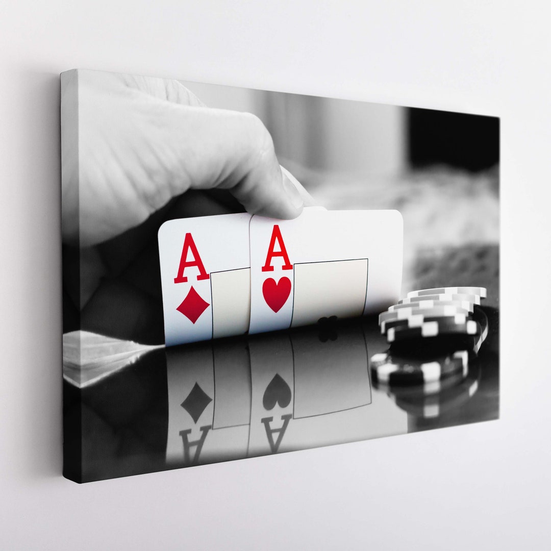 Poker Canvas Print, Poker Wall Art, Pocket Aces Canvas Art, Poker ...