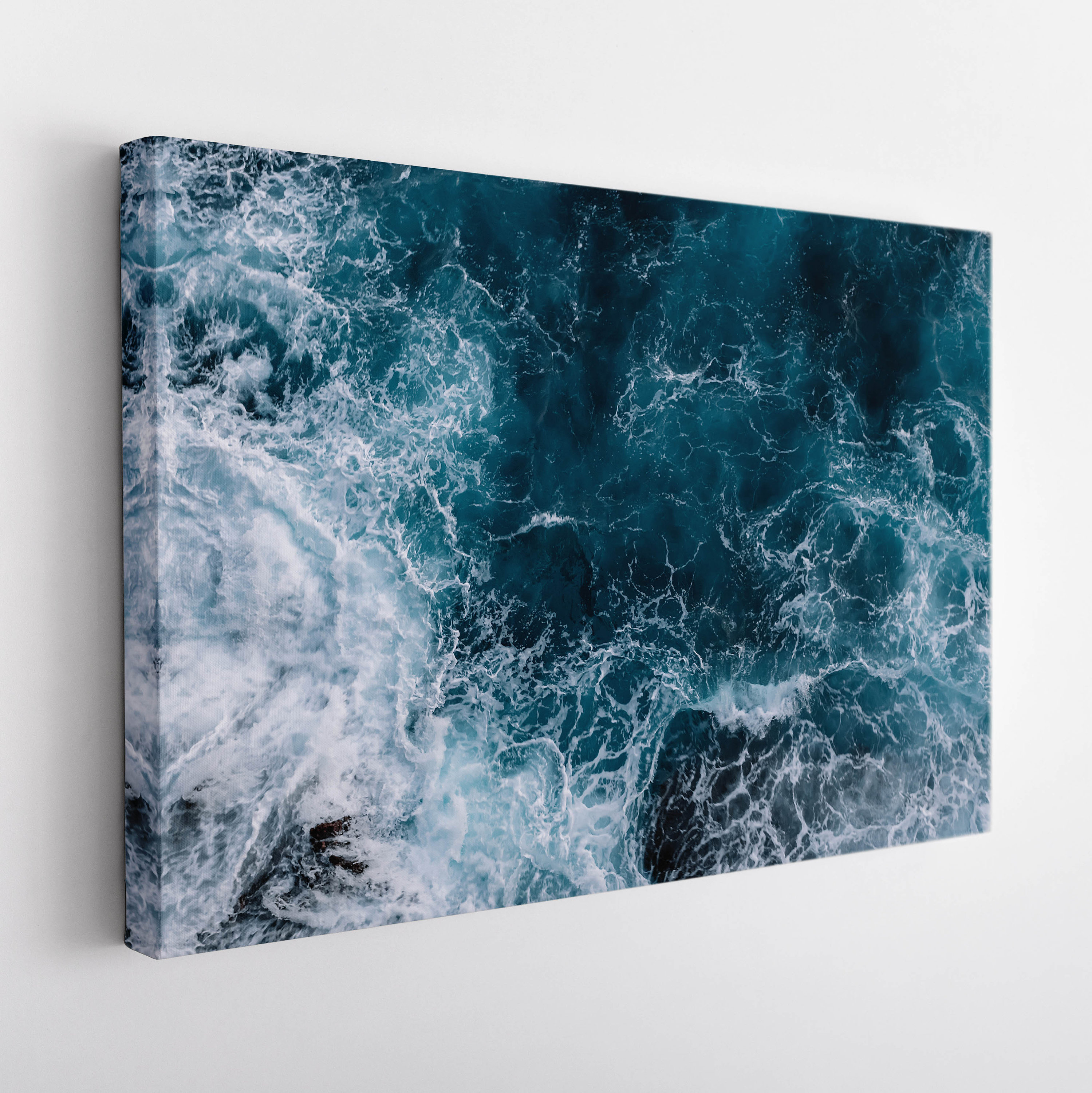 Sea Water Canvas Print, Ocean Wall Art, Sea Canvas Print, Deep Blue ...