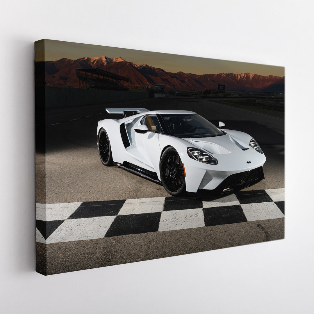 Ford GT Wall Art, Ford Canvas Print, Sport Car Print, Ford Canvas Art ...