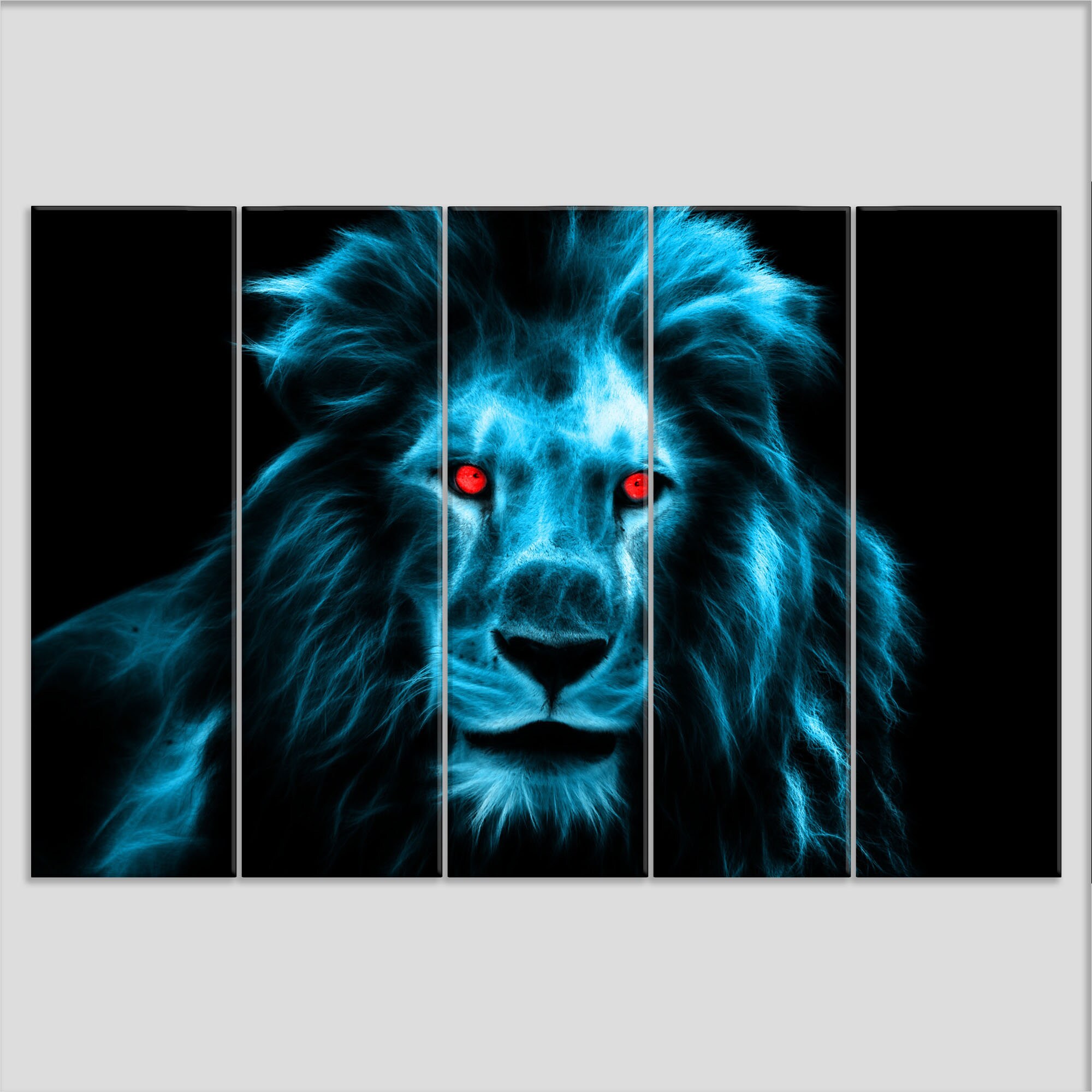 Impression abstraite sur toile de lion, Art mural lions, Impression de lion, Art sur toile ...