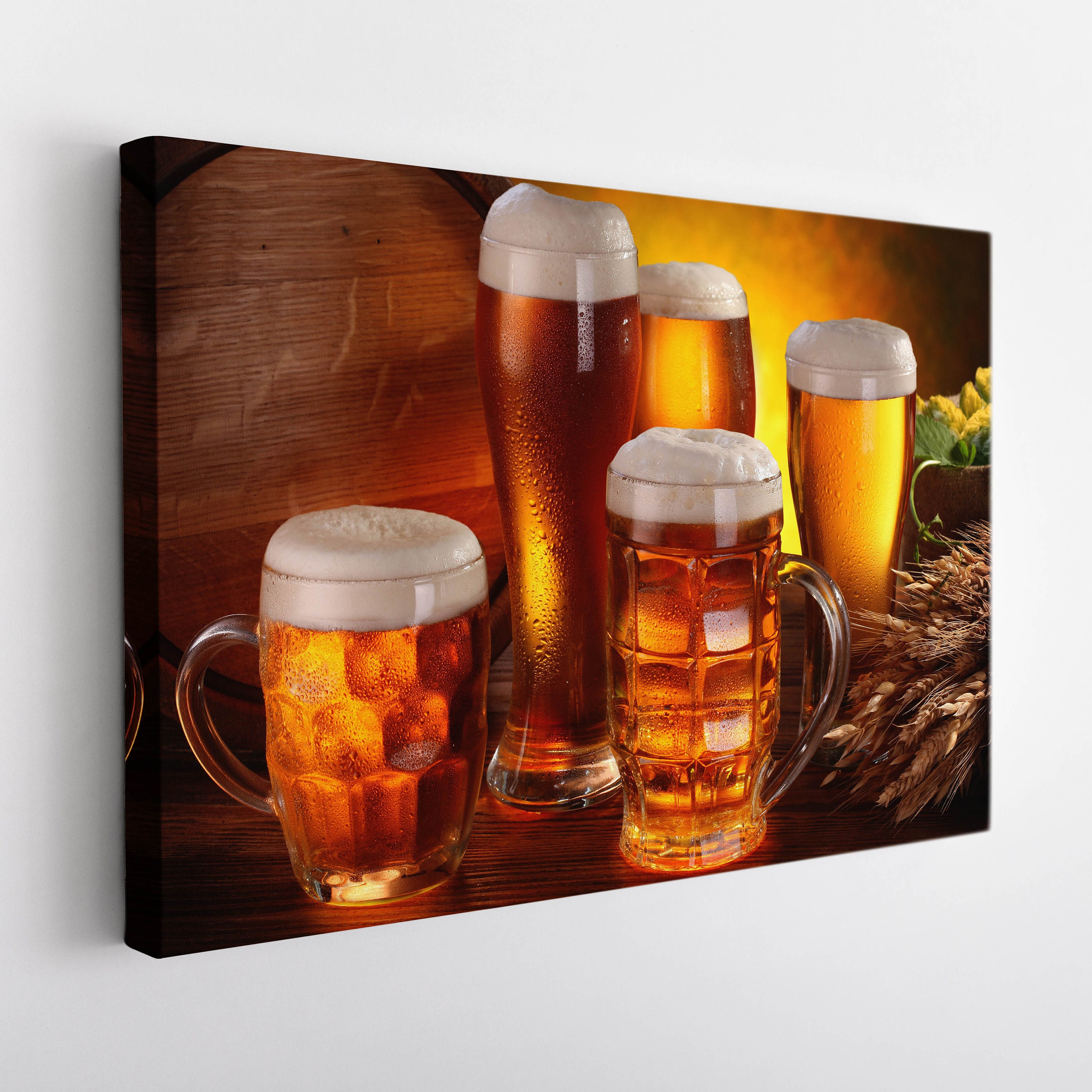Beer Canvas Print, Beer Wall Art, Kitchen Wall Decor, Beer Pub Wall ...